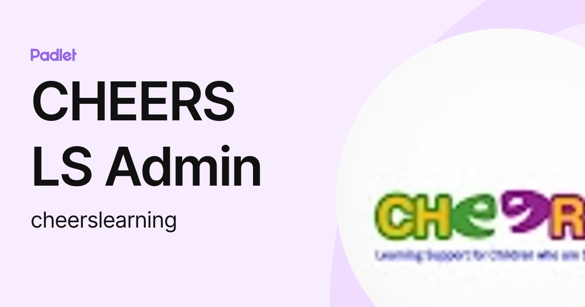 CHEERS LS Admin (cheerslearning) profile | Padlet