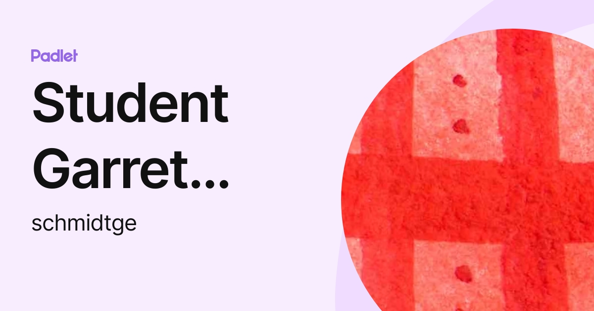 Student Garret Schmidt (schmidtge) profile | Padlet