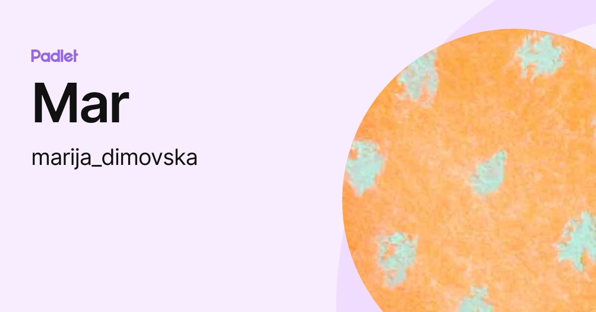 Mar (marija_dimovska) profile | Padlet