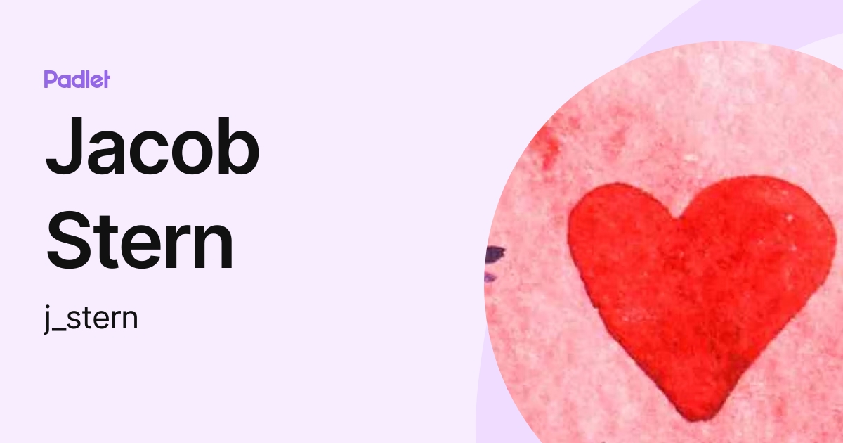 Jacob Stern (j_stern) profile | Padlet