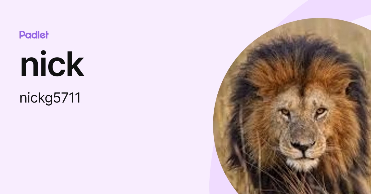 nick (nickg5711) profile | Padlet