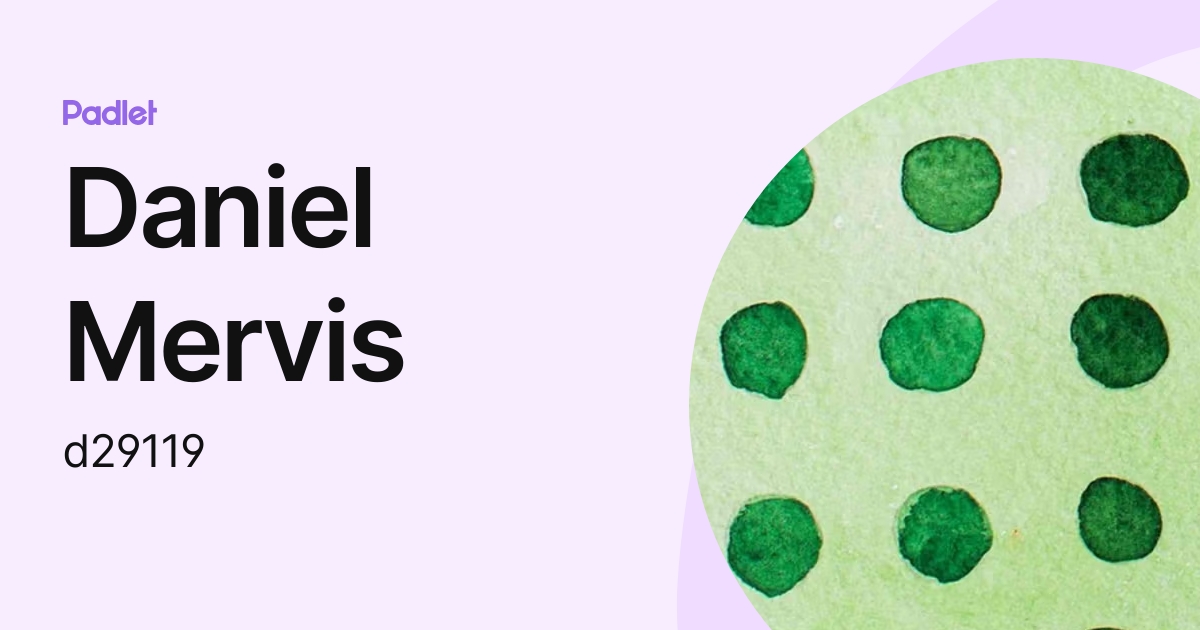 Daniel Mervis (d29119) profile | Padlet