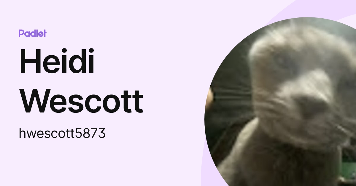 Heidi Wescott (hwescott5873) profile | Padlet
