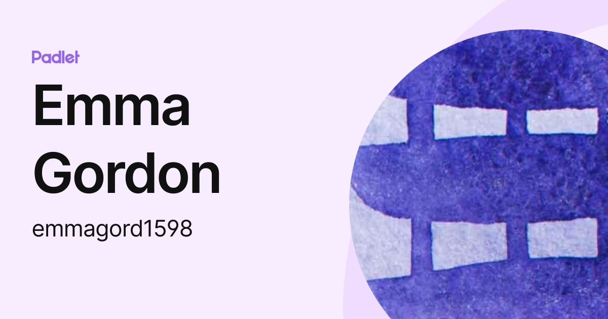 Emma Gordon (emmagord1598) profile | Padlet