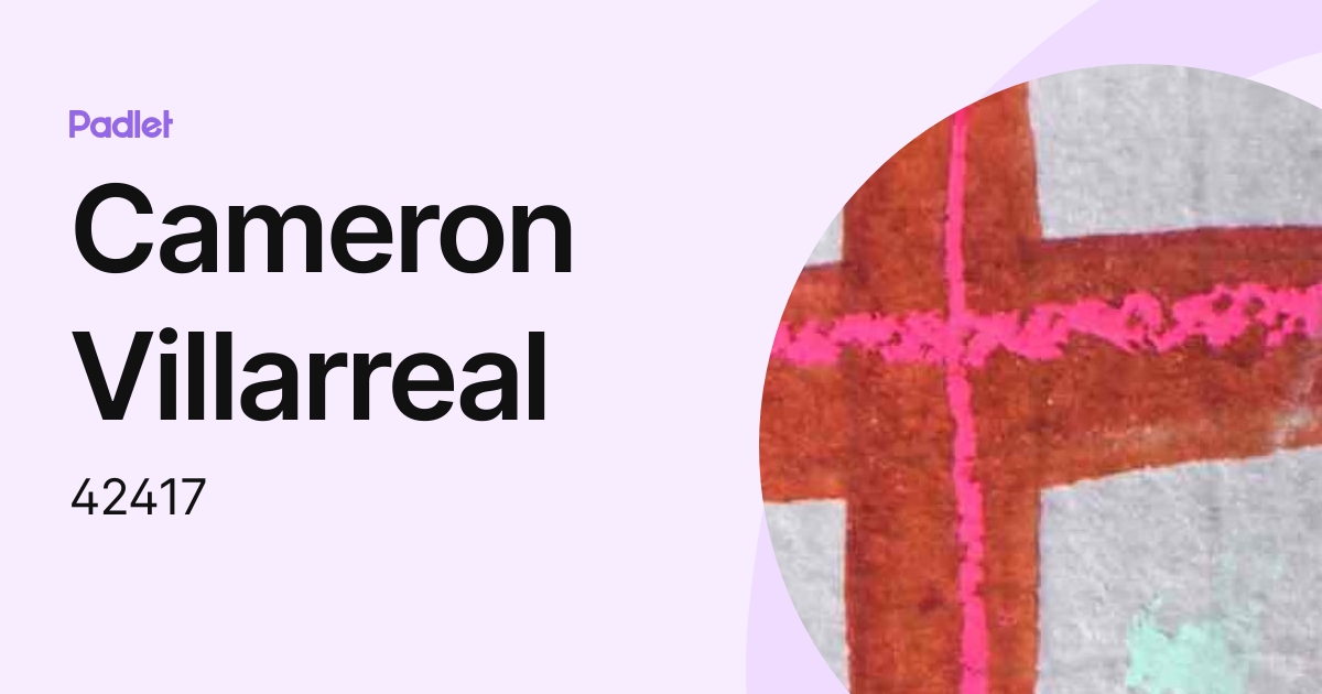 Cameron Villarreal (42417) profile | Padlet