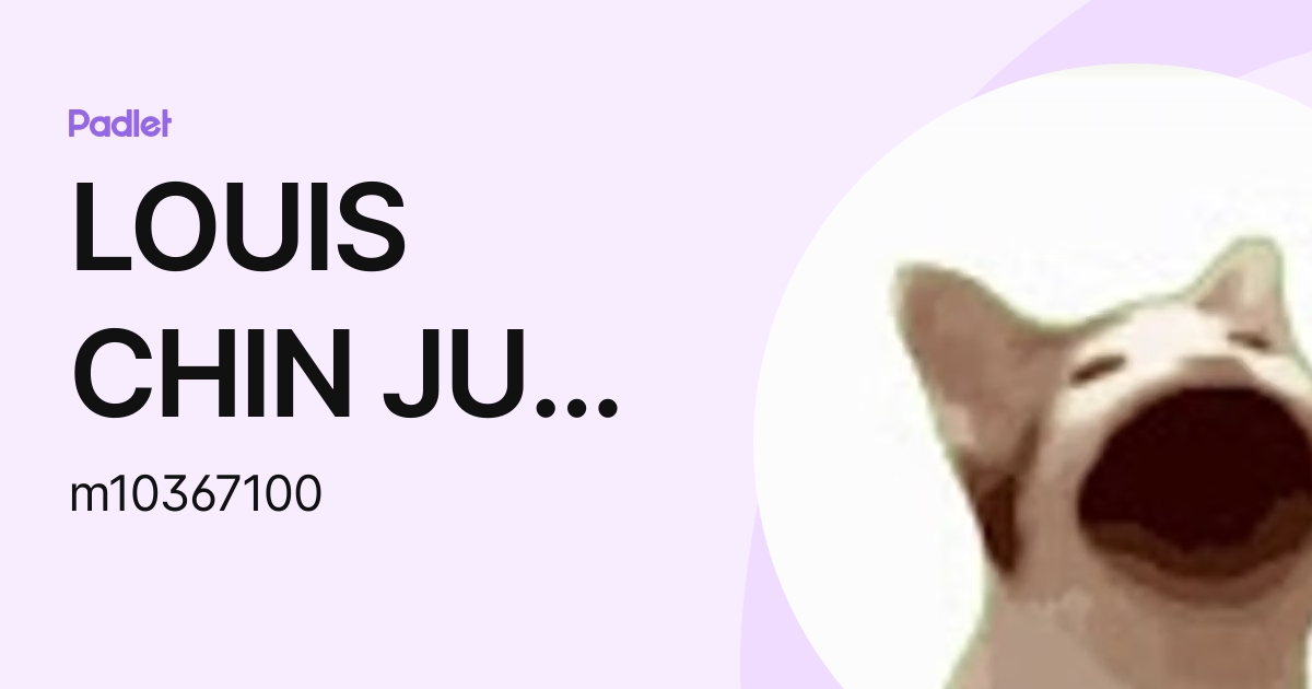 LOUIS CHIN JUN KE Moe (m10367100) profile | Padlet