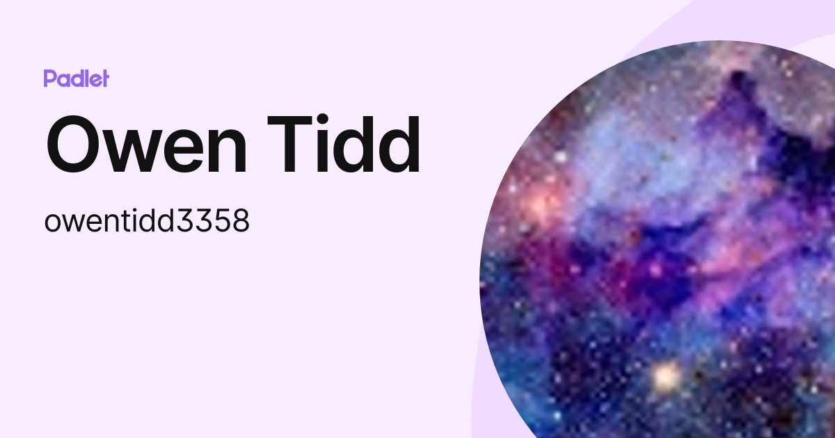 Owen Tidd (owentidd3358) profile | Padlet