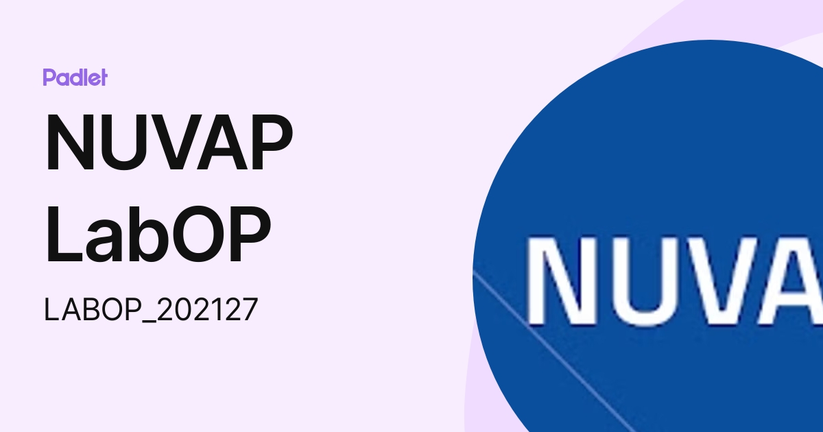 NUVAP LabOP (LABOP_202127) profile | Padlet