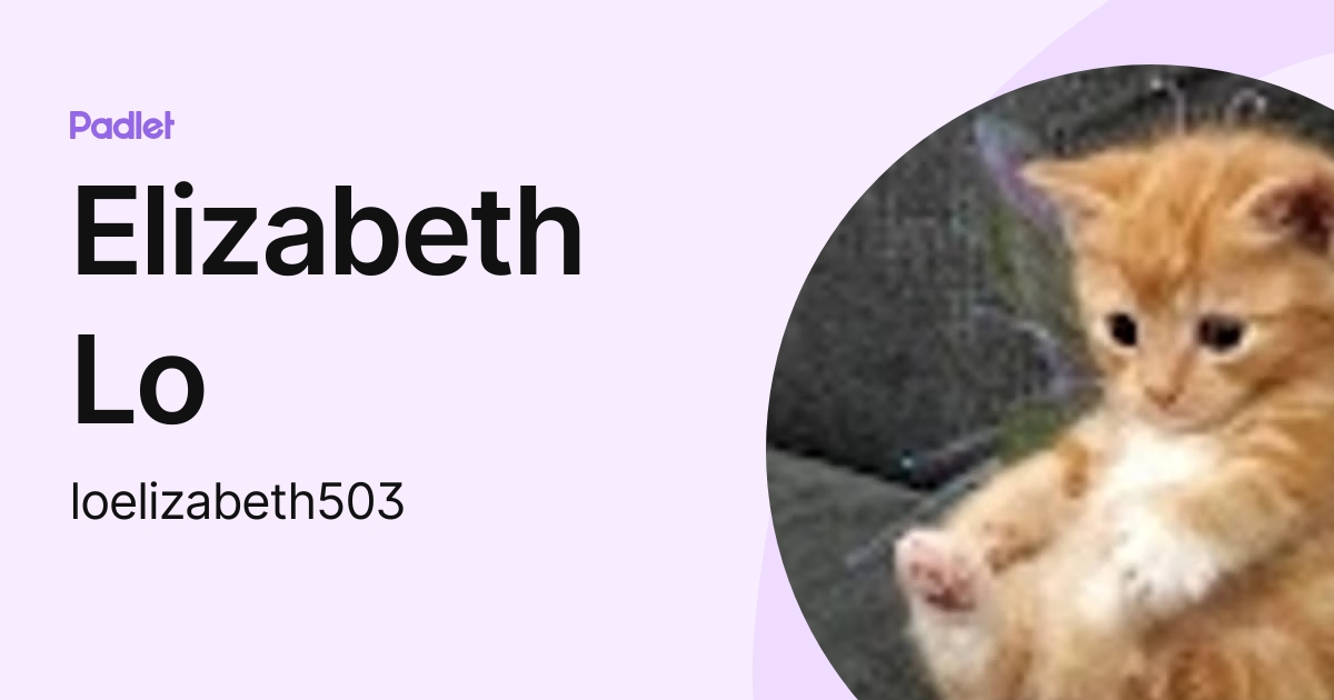 Elizabeth Lo (loelizabeth503) profile | Padlet