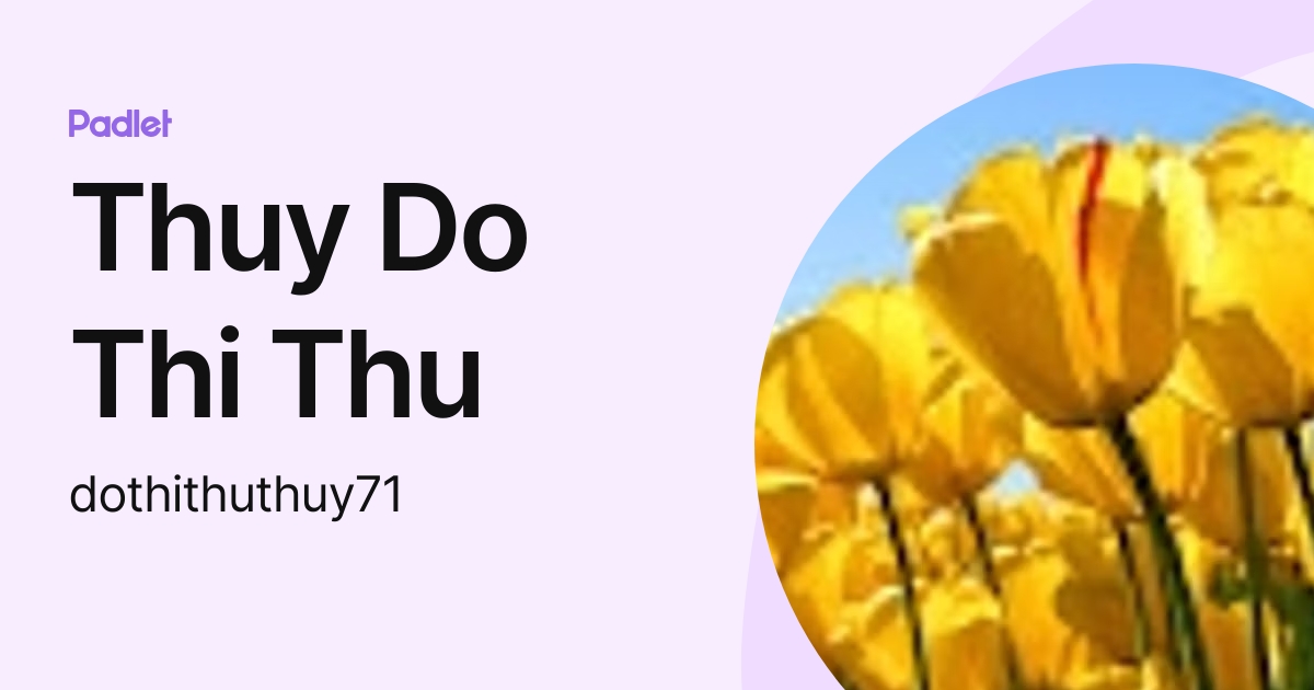 Thuy Do Thi Thu (dothithuthuy71) profile | Padlet