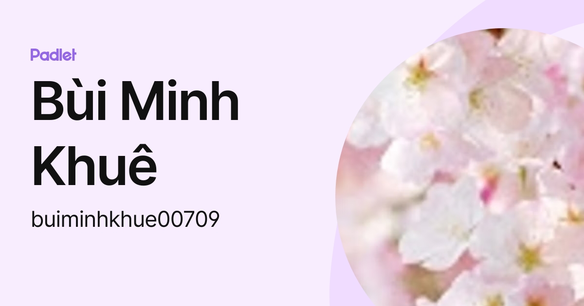 Bùi Minh Khuê (buiminhkhue00709) profile | Padlet