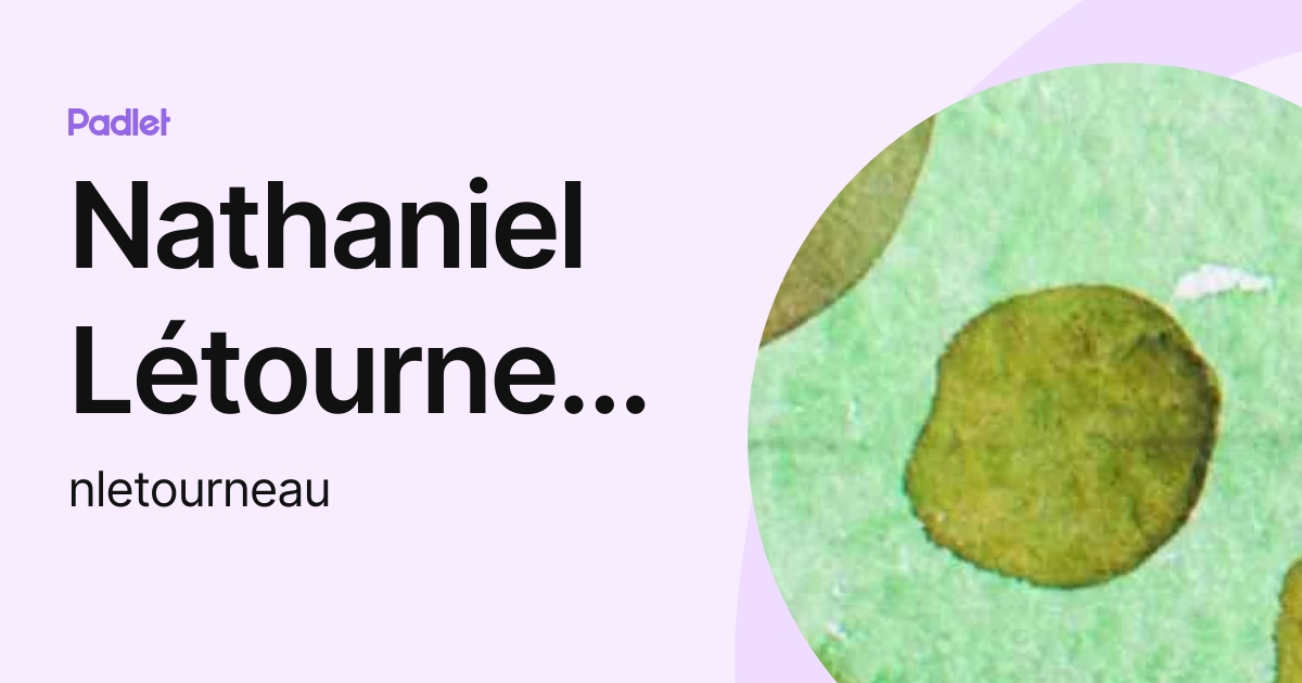 Nathaniel Létourneau (nletourneau) profile | Padlet