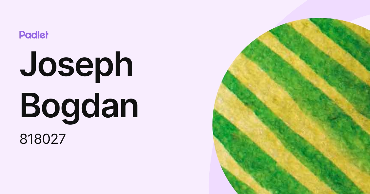 Joseph Bogdan (818027) profile | Padlet