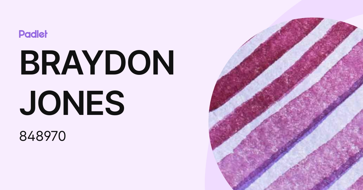 BRAYDON JONES (848970) profile | Padlet