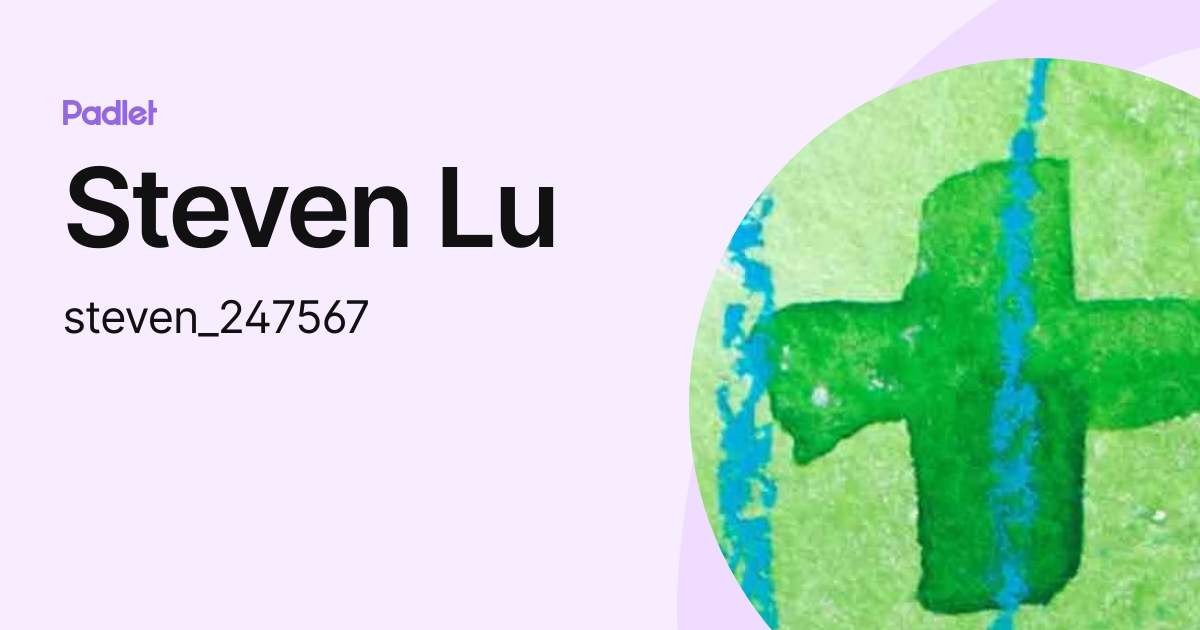 Steven Lu Steven 247567 Profile Padlet