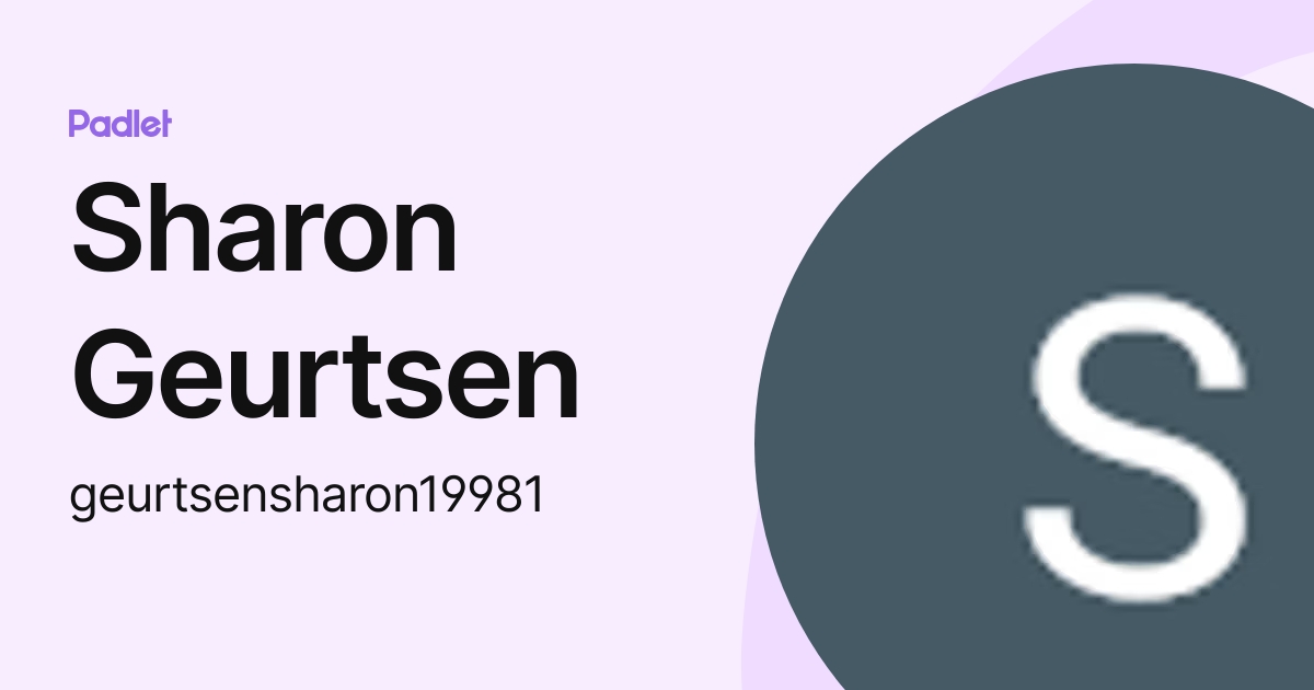 Sharon Geurtsen (geurtsensharon19981) profile | Padlet