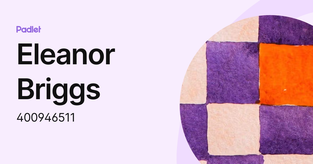 Eleanor Briggs (400946511) profile | Padlet