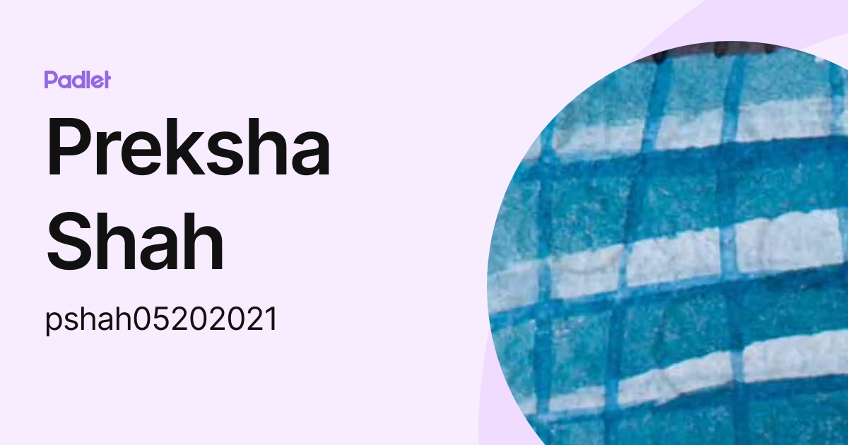 Preksha Shah (pshah05202021) profile | Padlet