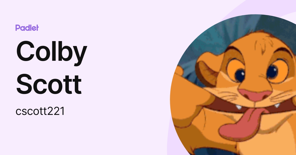 Colby Scott (cscott221) profile | Padlet