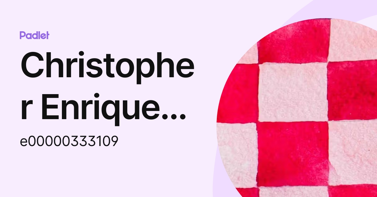 Christopher Enrique Castorena Salas (e00000333109) profile | Padlet