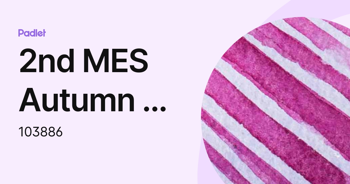 2nd MES Autumn M Slone (103886) profile | Padlet