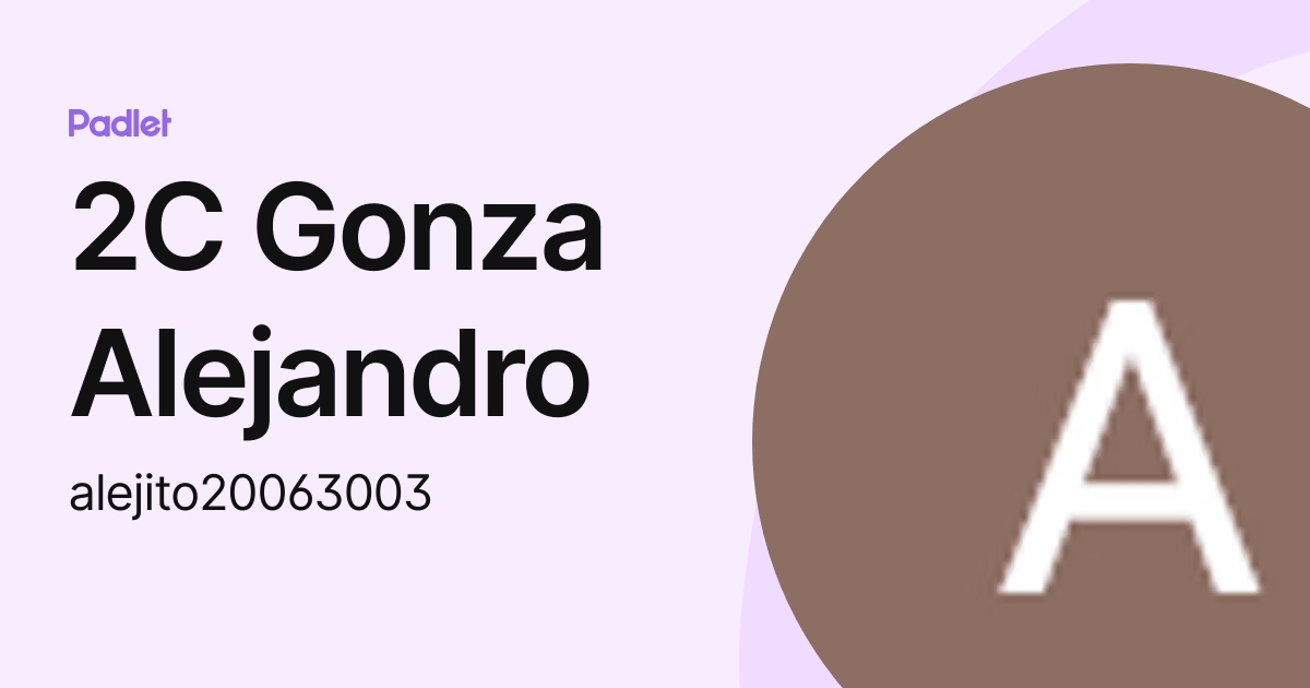 2C Gonza Alejandro (alejito20063003) profile | Padlet
