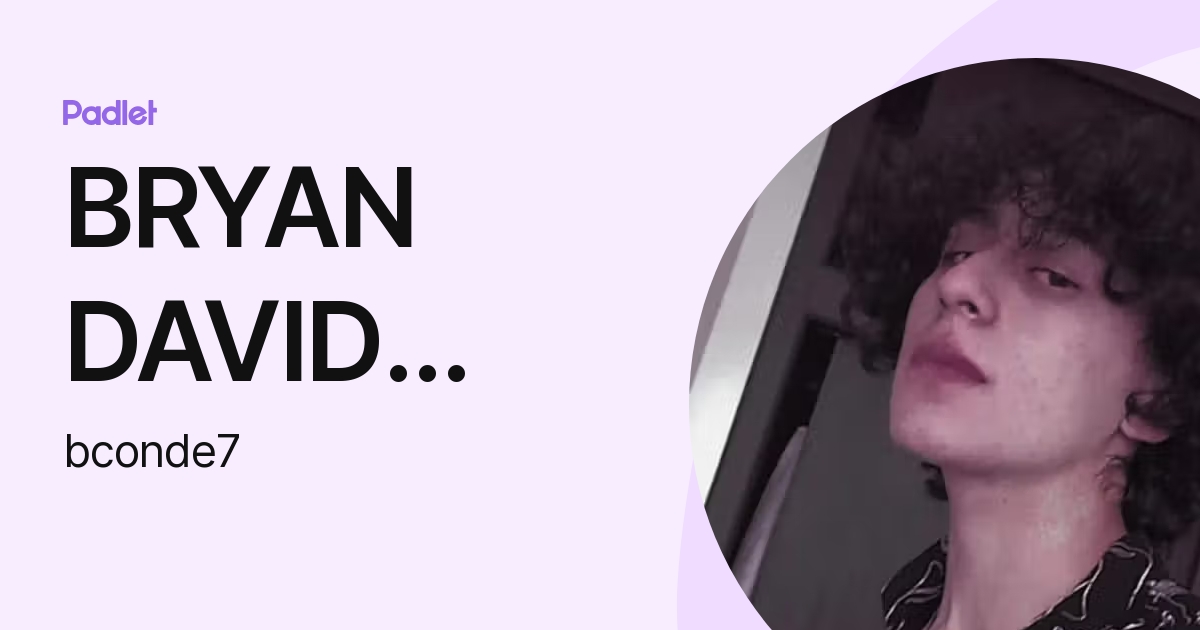 BRYAN DAVID CONDE ORTIZ (bconde7) profile | Padlet