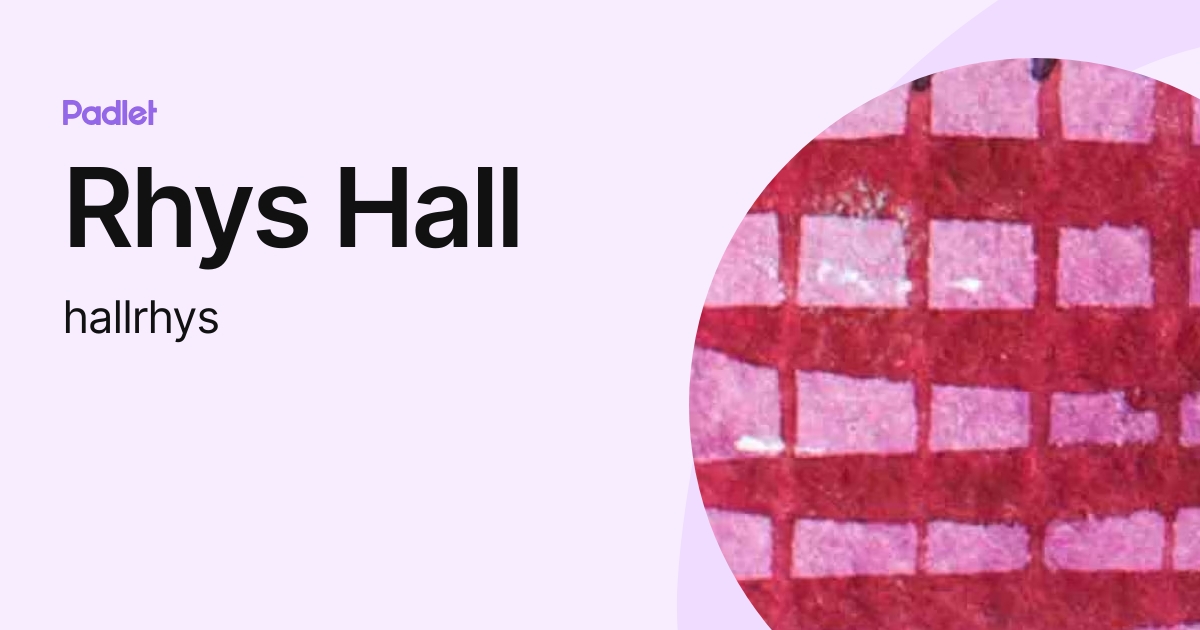 Rhys Hall (hallrhys) profile | Padlet