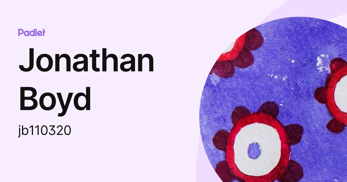 Jonathan Boyd (jb110320) profile | Padlet