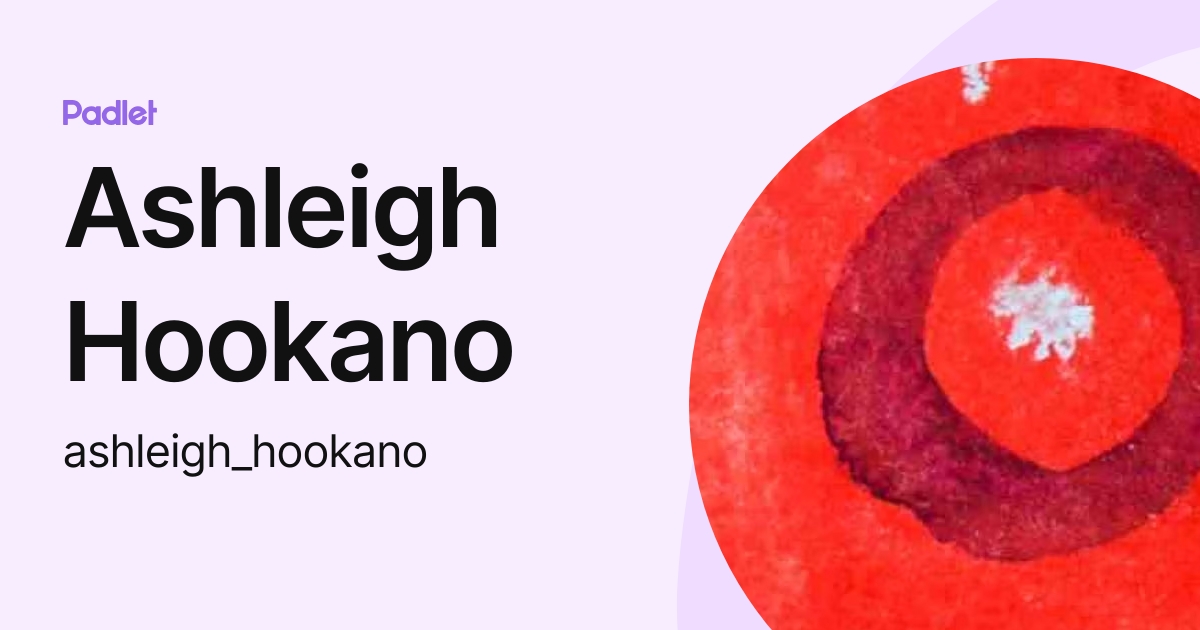 Ashleigh Hookano (ashleigh_hookano) profile | Padlet