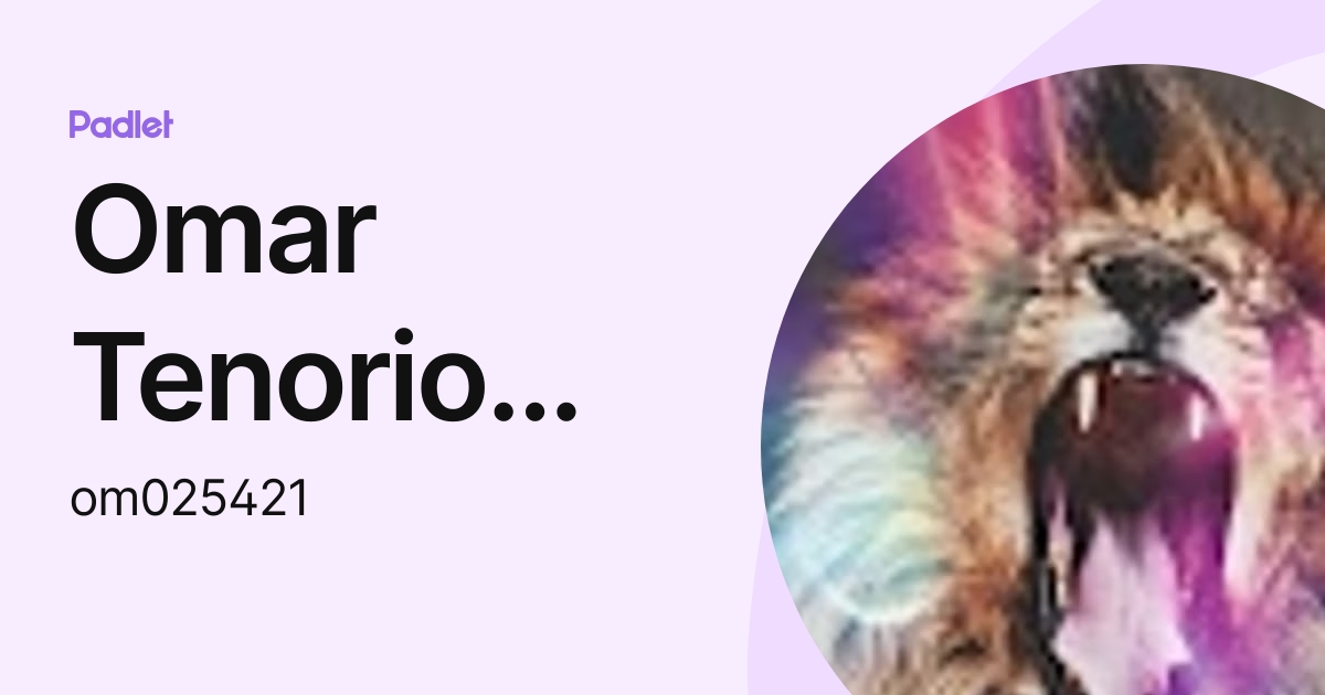 Omar Tenorio Martinez (om025421) profile | Padlet