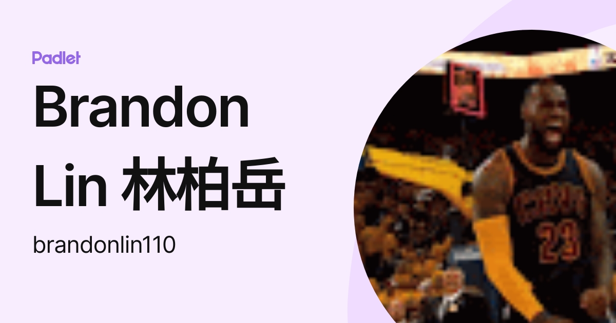 Brandon Lin 林柏岳 (brandonlin110) profile | Padlet