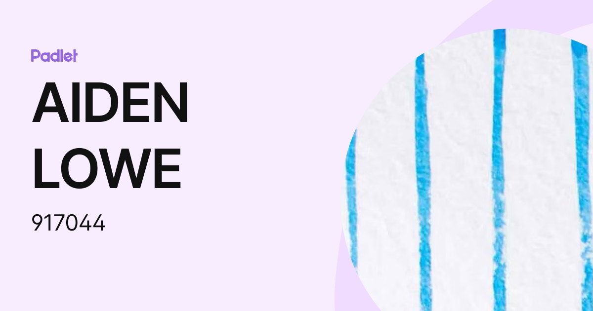 AIDEN LOWE (917044) profile | Padlet