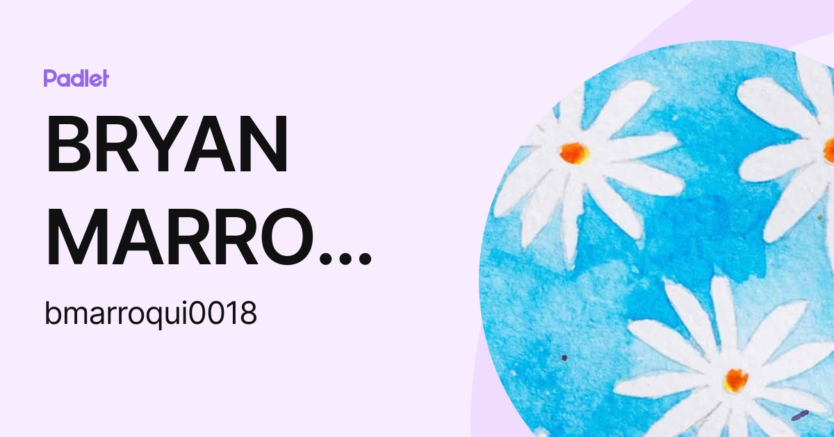 BRYAN MARROQUIN-ROSARIO (bmarroqui0018) profile | Padlet