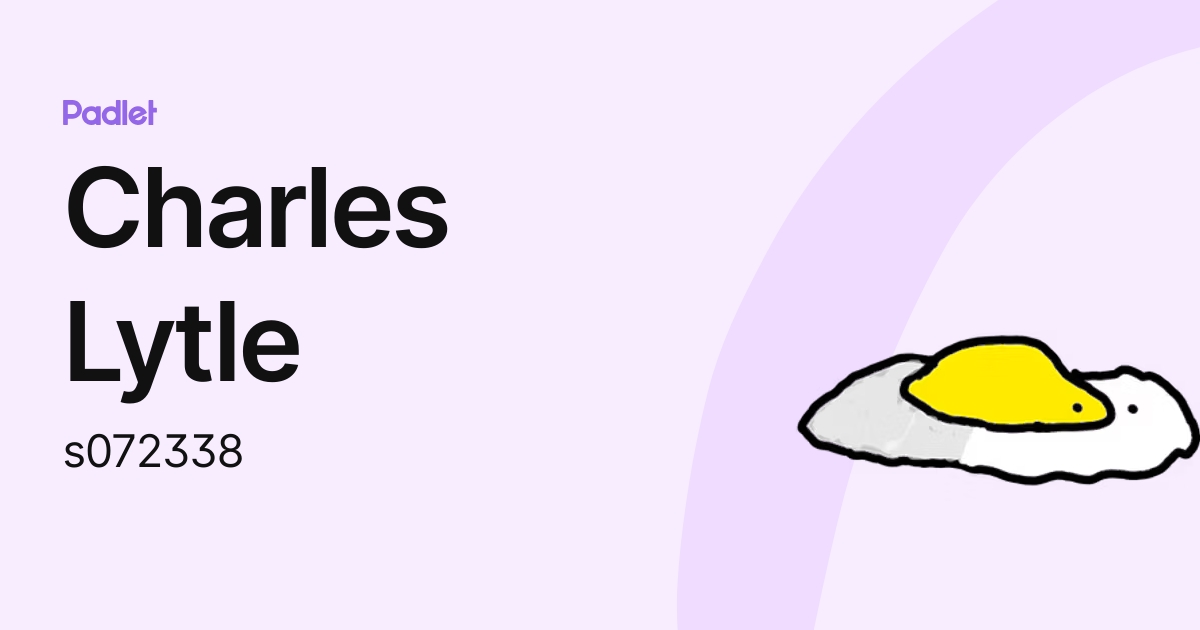 Charles Lytle (s072338) profile | Padlet