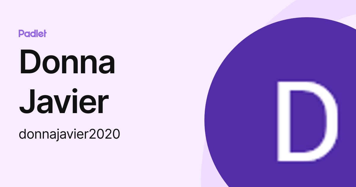 Donna Javier (donnajavier2020) profile | Padlet