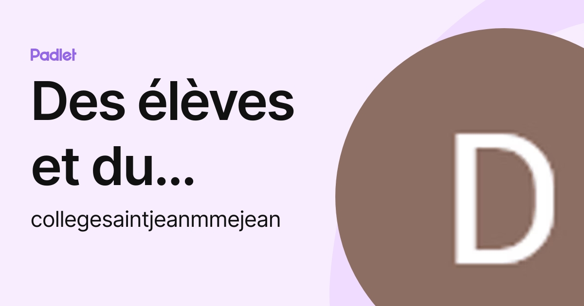Des élèves et du français…Mme Jean (collegesaintjeanmmejean) profile ...