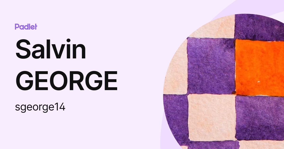 Salvin GEORGE (sgeorge14) profile | Padlet