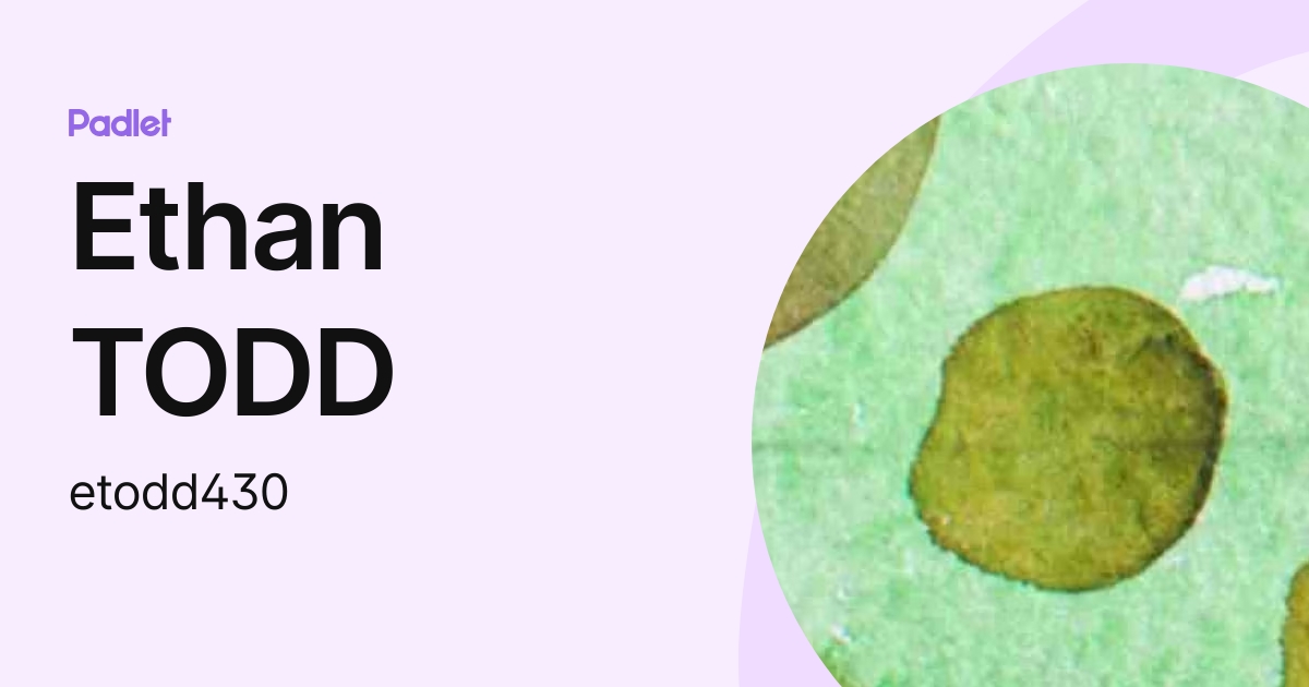 Ethan TODD (etodd430) profile | Padlet