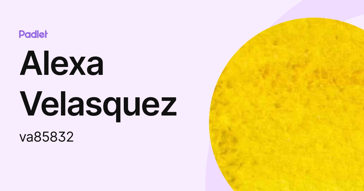 Alexa Velasquez (va85832) profile | Padlet