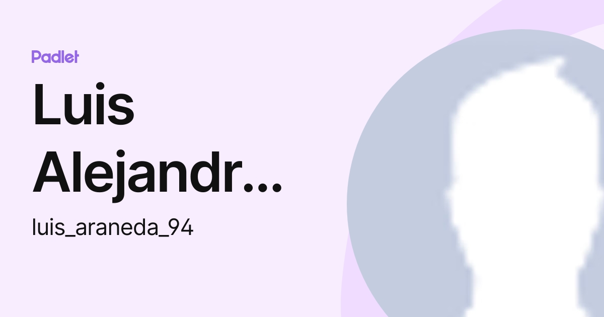 Luis Alejandro Araneda Saldías (luis_araneda_94) profile | Padlet