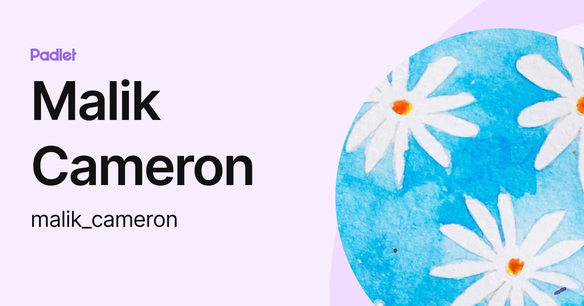 Malik Cameron (malik_cameron) profile | Padlet