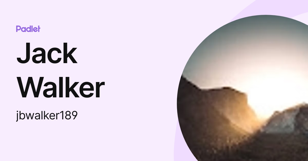 Jack Walker (jbwalker189) profile | Padlet