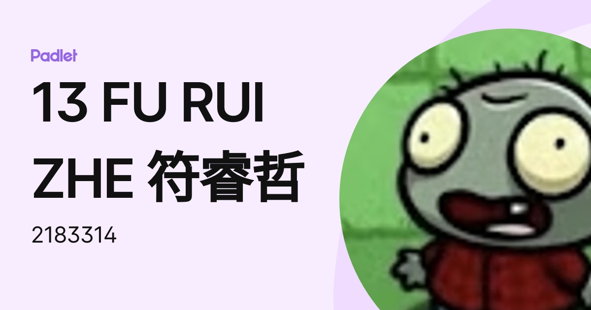 13 FU RUI ZHE 符睿哲 (2183314) profile | Padlet