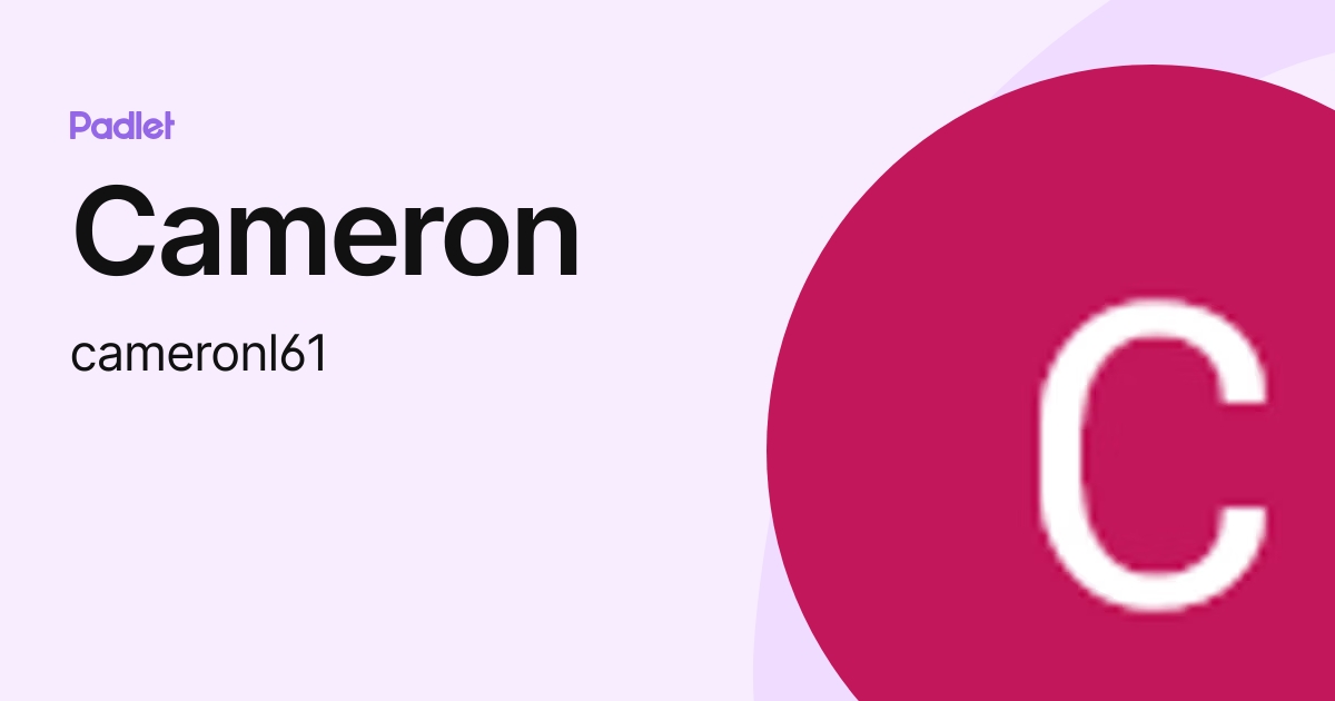 CAMERON LIU (cameronl61) profile | Padlet