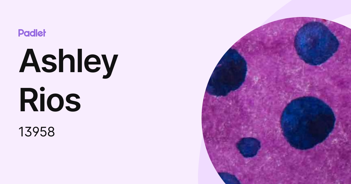 Ashley Rios (13958) profile | Padlet