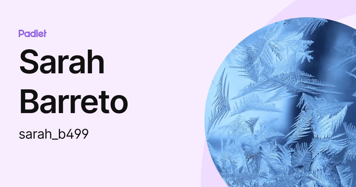 Sarah Barreto (sarah_b499) profile | Padlet