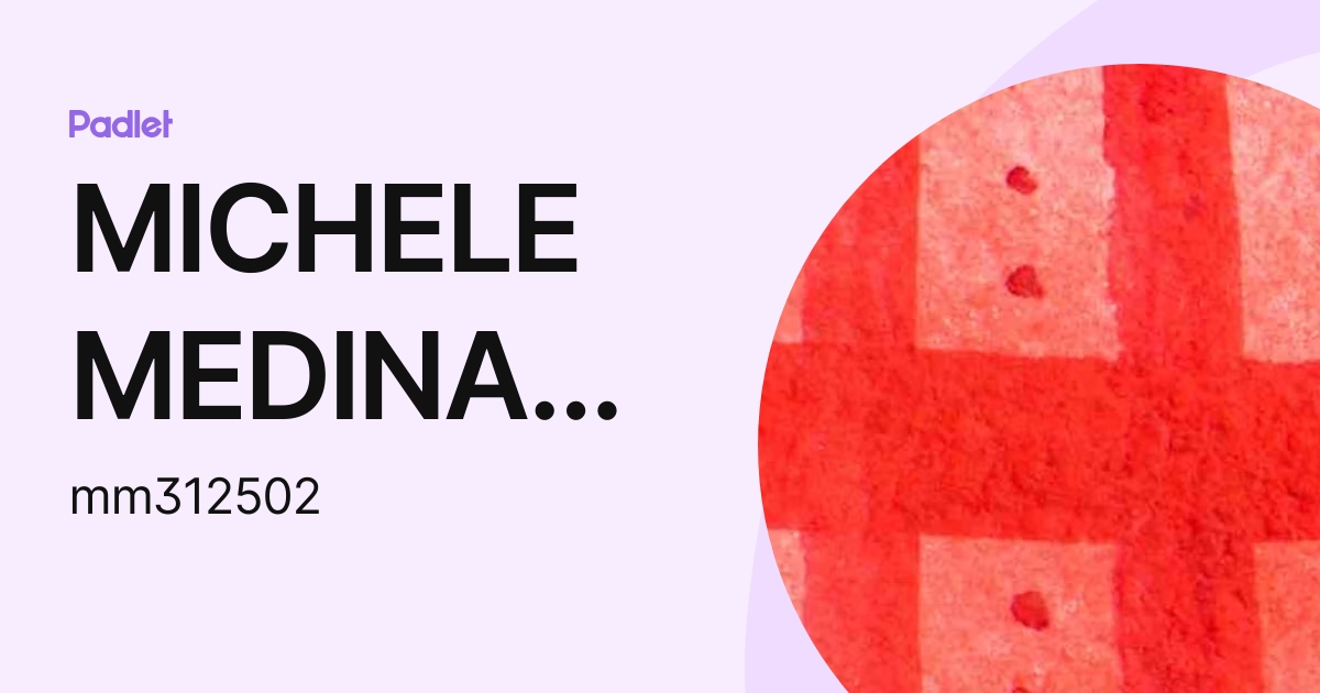 MICHELE MEDINA PAULIN (mm312502) profile | Padlet