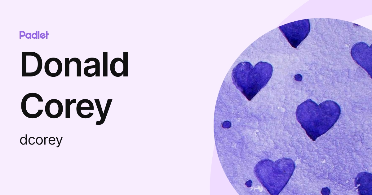 Donald Corey (dcorey) profile | Padlet