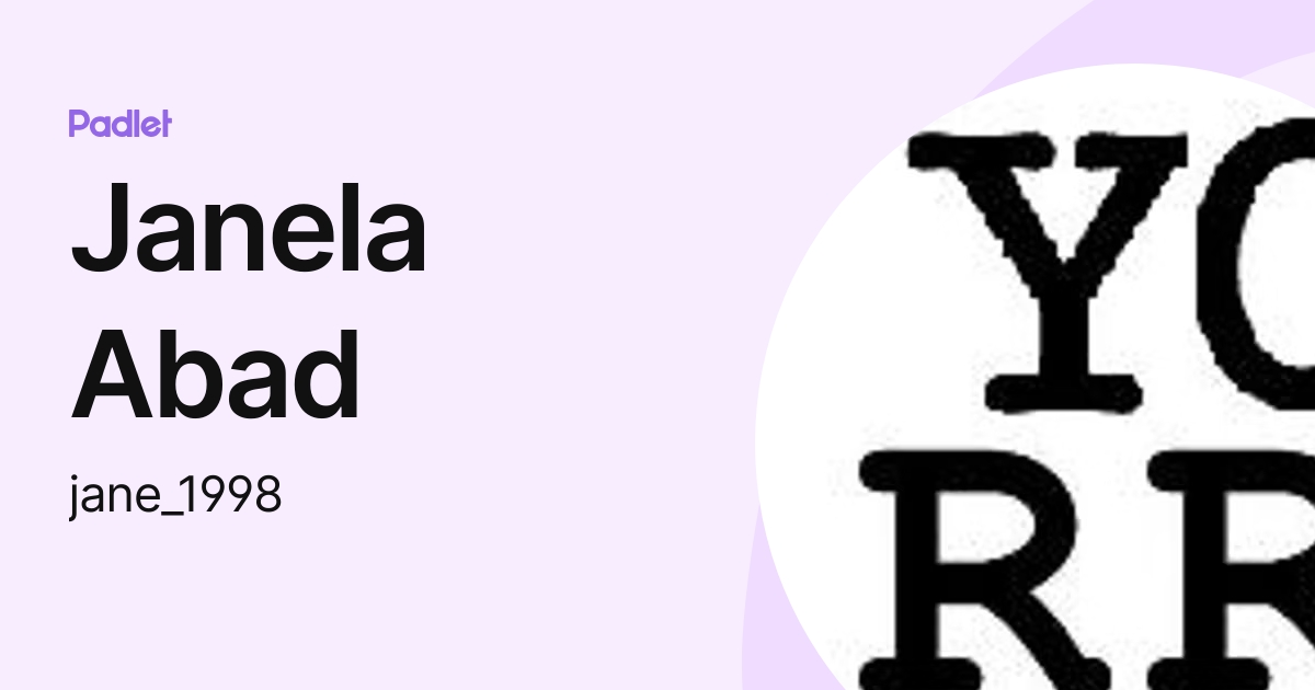 Janela Abad (jane_1998) profile | Padlet